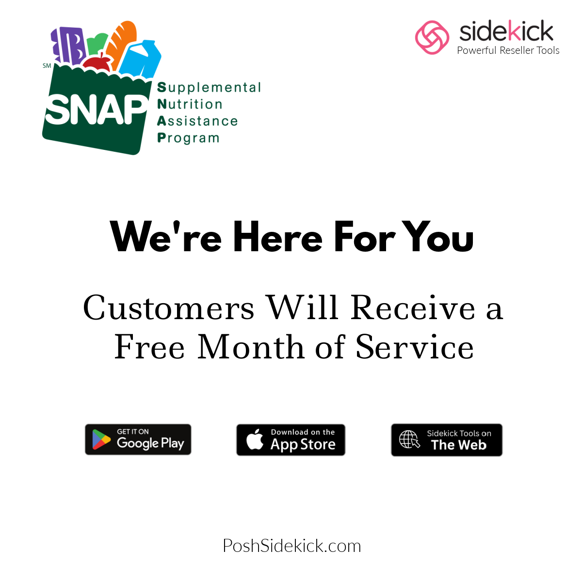 Have SNAP? Get A Month FREE - Sidekick Tools